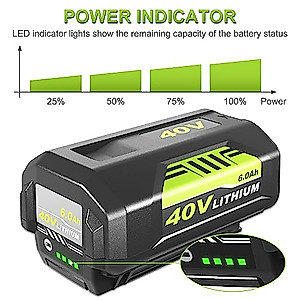 Upgraded 6.0Ah OP4060A Replacement for Ryobi 40V Battery Lithium Compatible with Ryobi 40 Volt Battery OP4015 OP4040 OP4026A OP40201 OP4050A OP4015 OP40261 OP4030 OP40401 OP4060 Cordless Power Tools
