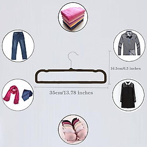 Pants Hangers Non Slip - 20 Pack Velvet Hangers for Closet - Thin Space Saving Clothes Hanger - Strong, Durable, Jean Hangers with 360 Degree Rotatable Hook, Tank Top Hangers for Bra, Shorts (Black)