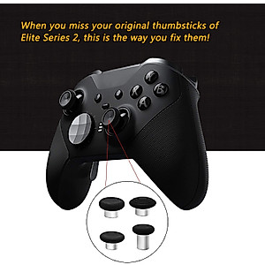6 pcs Swap Thumbsticks, Replacement Magnetic Joysticks for Xbox One Elite Controller Series 2 Accessories - Black…