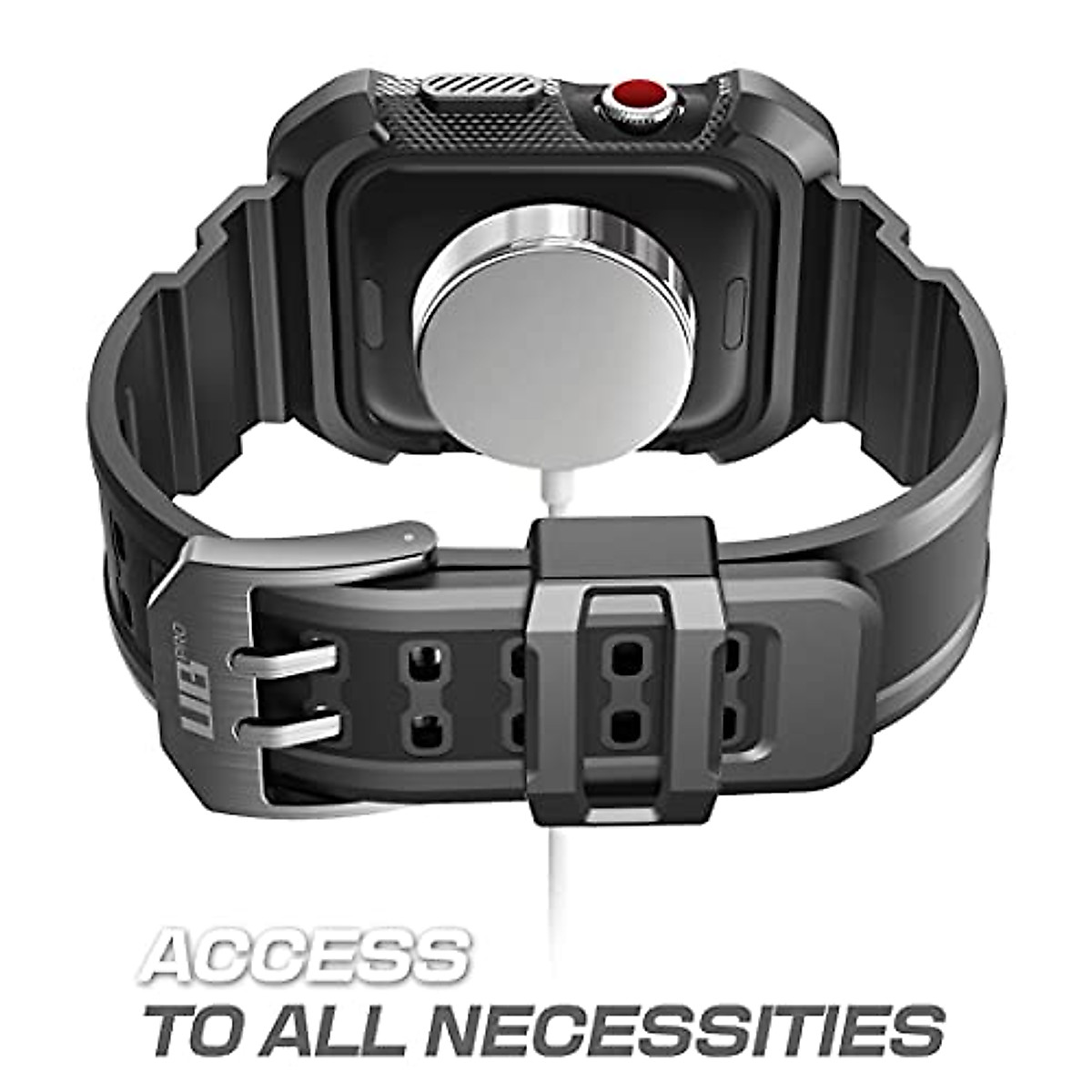 SUPCASE [Unicorn Beetle Pro] Case for Apple Watch 3 [42mm], Rugged Protective Case with Strap Bands for Apple Watch Series 3/2/1 (Black)