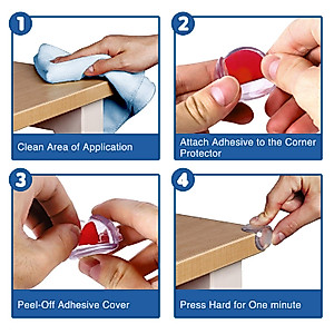 Safety Corner Protectors with Upgraded Adhesive (16 L Shaped+8 Ball Shaped) Baby Proofing Corner Guards Prevent Child Head Injuries Desk and Furniture Corner Covers for Kids