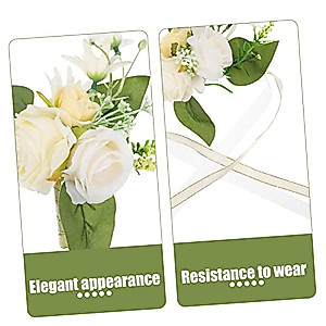 BESPORTBLE 1 Set Wrist Flowers and Corsages Bridesmaid Bracelets Wedding Decor Purple Bracelets Wedding Supplies Corsage Wristlet Band Boutonniere Silk Flower White Bridegroom Corsage Roses