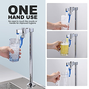 Glass Filler, iVIGA 14" Deck Mount Glass Filler Faucet for Stainless Steel Glass Filling Station Water Station with G1/2" Male Shank Pedestal and Adapter for Hotel Restaurant Bar Dining Hall