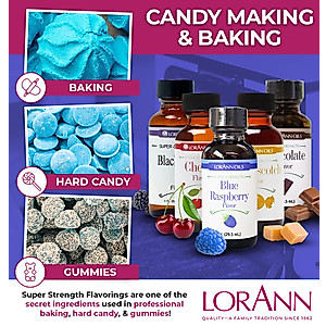 LorAnn Oils Super Strength Flavoring - Used For Candy Making, Flavoring Extracts, Baking, Hard Candy, and Flavor Oils - Bold, Natural Flavors 4X Stronger Than Extracts - Blue Raspberry, 1 fl oz