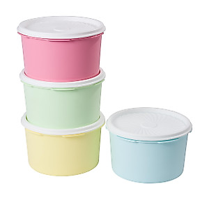 MRX Solutions 8-Piece Food Storage Container Canister Set Heritage Vintage Style with Lids BPA Free, Dishwasher Safe (Multi)