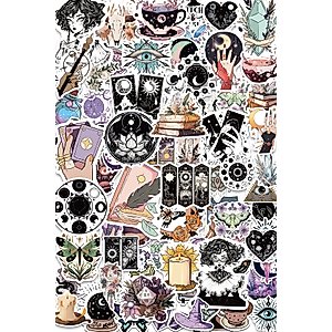 Witchy Stickers for Kindles Water Bottles, 100PCS Waterproof Spooky Aesthetic Stickers for Adults Girls Teens, Cute Hippie Indie Celestial Stickers for Laptop Books Scrapbooks Journals