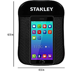 STANLEY S4006 4.5" x 6.5" Extra-Strong Anti-Slip Grip Dashboard Gel Pad for Cell-Phone, Tablet, GPS, Keys or Sunglasses