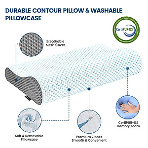 Memory Foam Pillows Neck Pillow Bed Pillow for Sleeping, Ergonomic Cervical Pillow for Neck and Shoulder Pain Relief,Orthopedic Contour Pillow for Side Back Stomach Sleeper