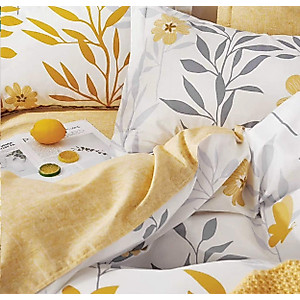 SLEEPBELLA Duvet Cover Set 600 Thread Count Cotton Bedding Set (Twin, Yellow)