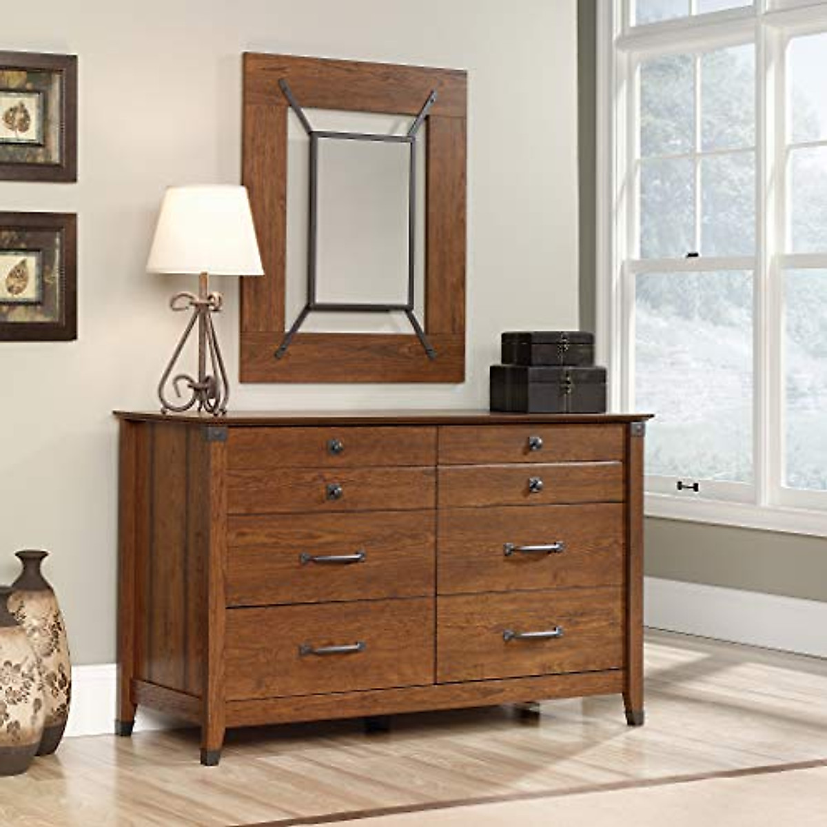 Sauder Carson Forge Dresser, Washington Cherry finish