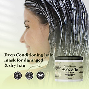 Biotin-Infused Hair Mask: Deep Conditioning for Thicker, Voluminous Hair Growth - Nourishing Avocado Oil Cream Restores Damaged Strands, Sulfate-Free