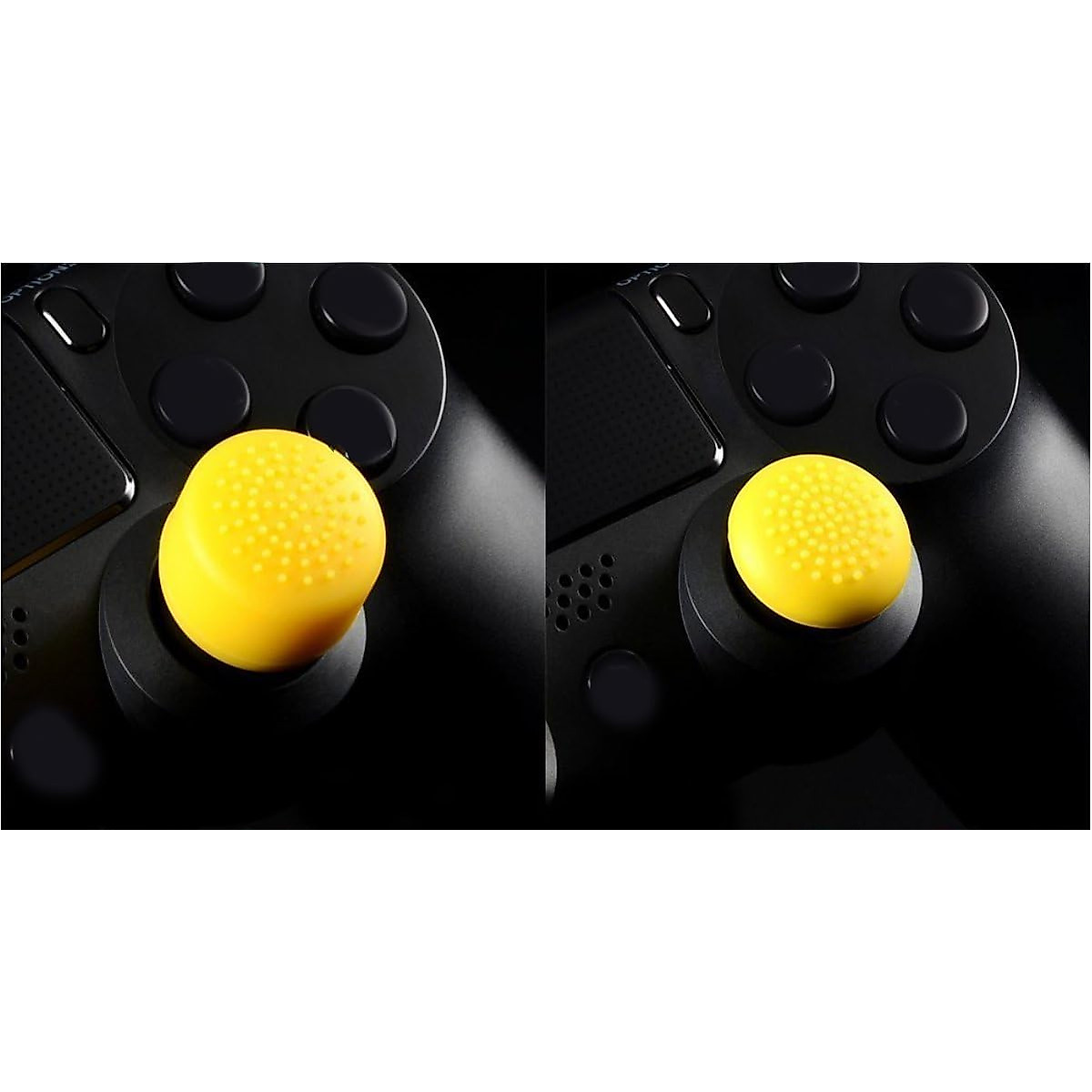 Ambertown Pack of 8 pcs Analog Controller Gamepad Raised Antislip Thumb Stick Grips Thumbsticks Joystick Cap Cover for PS5, PS4, PS3, Switch Pro, Xbox one, Xbox 360, Wii U, PS2 Controller (Yellow)