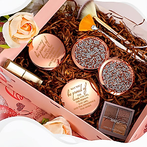 Unittype 10 Pcs Employee Appreciation Gift Inspirational Compact Mirror Thank You Gifts Bulk Travel Pocket Mirror for Women Teacher Nurse Caregiver Medical Assistant Gifts Bulk(Rose Gold)