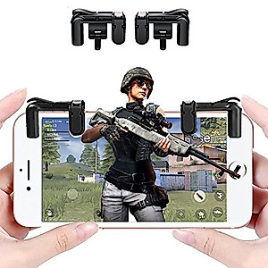 ZZoo Mobile Game Controller, Sensitive Shoot and Aim Keys L1R1 Shooter Controller for PUBG/Fortnite/Rules of Survival/Knives Out, Mobile Gaming Joysticks for iPhone Samsung Mobile (Black)