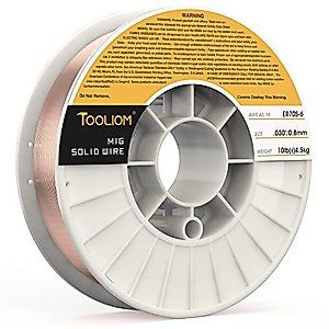 TOOLIOM ER70S-6 .030"(0.8 mm) Mild Steel Mig Solid Welding Wire on 10-Pound Spool for TL-200M TL-250M Pro