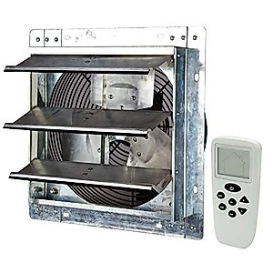 iLiving 12" Shutter Exhaust Fan with Wireless Smart Remote Controlled Thermostat and Humidity, Variable Speed Wall Mounted Attic Vent Fan, Chicken Coop Ventilation, 960 CFM, 1400 SQF Coverage Area
