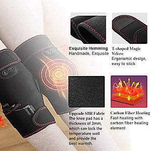 Heated Knee Massager - Vibration Knee Massager for Muscles Knee Massaging Knee Pad, Leg Massager, Knee Heating Pad, Massage Knee Brace Wrap for Arthritis Pain and Support (ONE Pack)