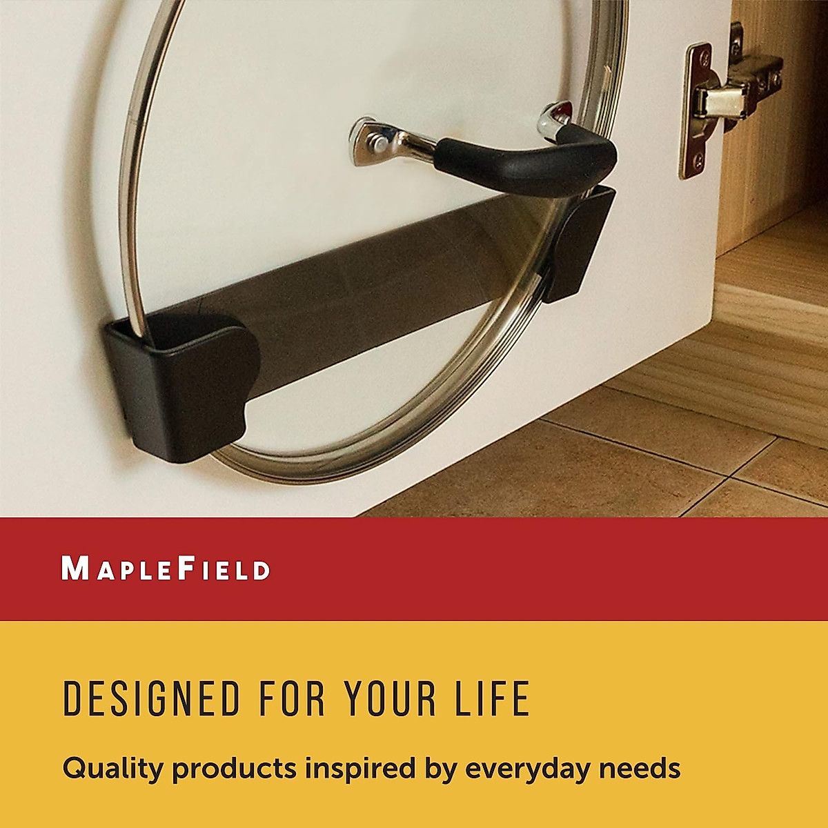 Pot Lid Organizer for Cabinet Door - Pan Lid Holder Cabinet Door - 6" & 9" Pot Lid Holder Wall Mount - Plastic Peel & Stick Cabinet Door Pan Lid Organizer - Lid Holder for Cabinet Door - 6 Pack