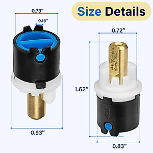 RP60400 Valve Hot and Cold Bathroom Faucet Cartridge Sink Handle Valve Stem Assembly Replacement Parts for Delta 2 Handle Bath Diamond Seal Technology Faucets and Beverage Faucets