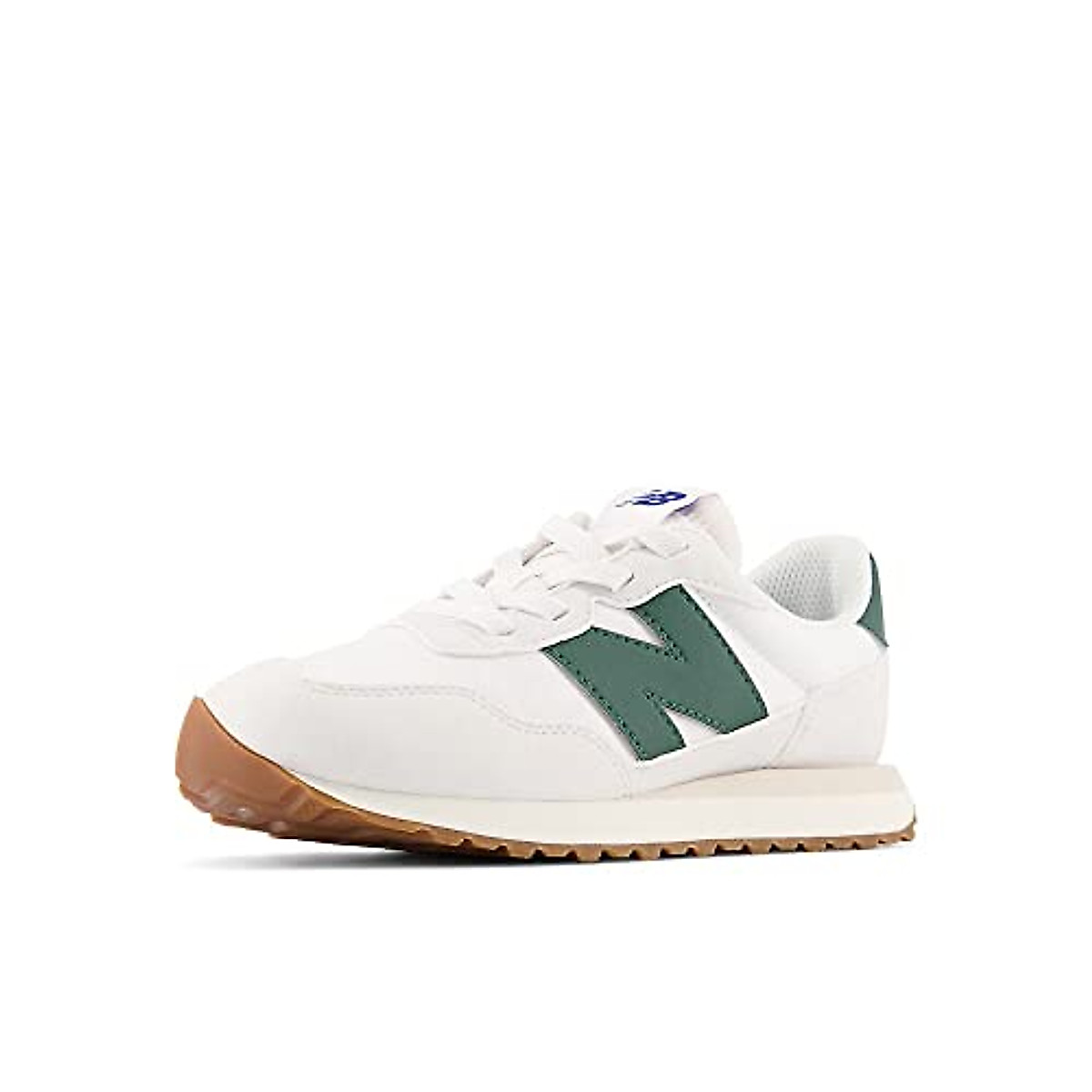 New Balance Kids 237 Bungee Sneaker, NIMBUS CLOUD/NIGHTWATCH GREEN, 5 M Toddler (1-4 Years)