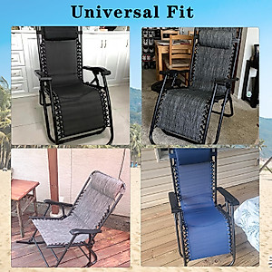 Zero Gravity Chair Replacement Fabric with Bungee Cord Kit, 17 Inch Wide Repair Cloth with Replacement Cord for Anti Gravity Chairs Outdoor Recliner Patio Lounge Chair Lawn Beach Sling Chair, Grey