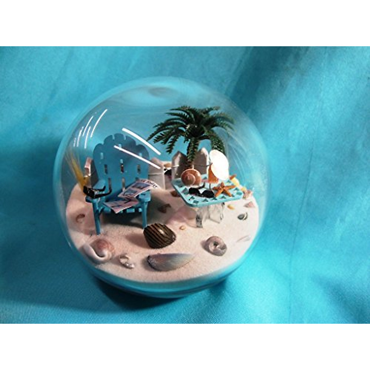 Sand & Shell Sandglobe Paperweight 4-inch Adirondack Chair Scene, White Sand