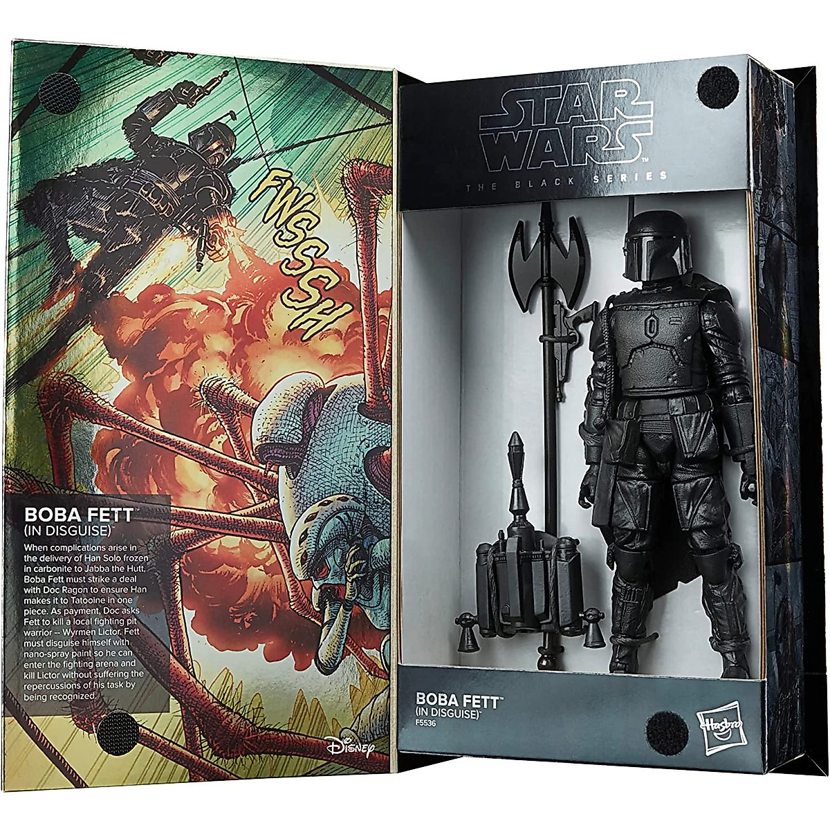 Star Wars The Black Series Boba Fett (in Disguise) SDCC Exclusive 6-Inch-Scale War of The Bounty Hunters Comic Set F5536 Multicolored Collectible by Hasbro Ages 4 and Up, Black,multicolored
