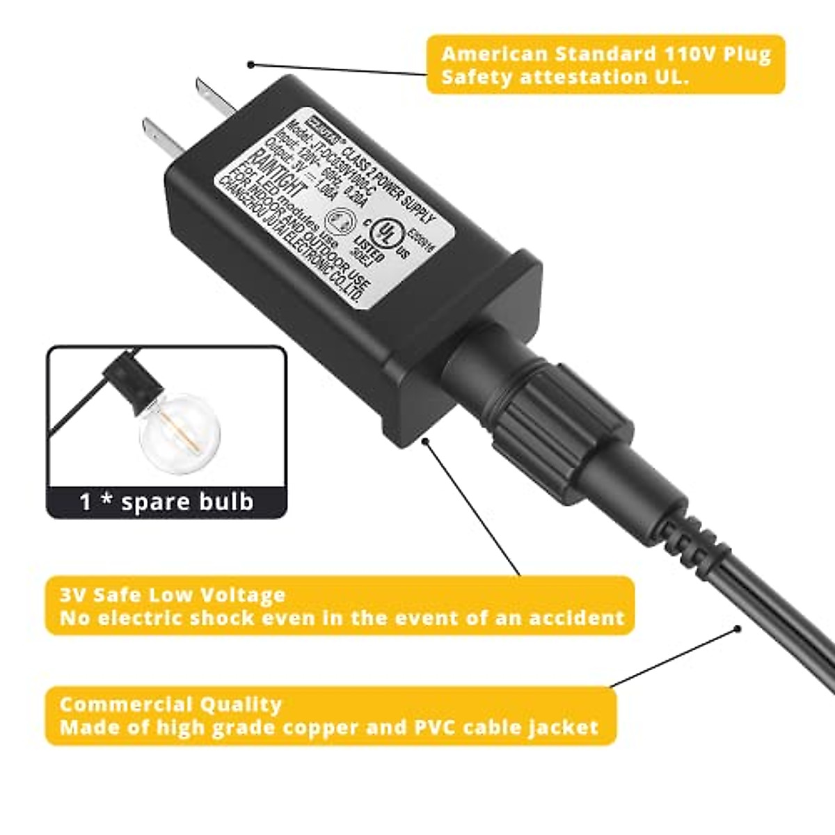 Sunnyload 31FT Outdoor String Lights Waterproof, 110 Volts Outdoor Decorations for Patio, Yard, Garden, Porch, Backyard,Heavy-Duty Decorative Cafe Hanging Lights,with 15 LED Shatterproof Bulbs