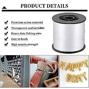 LLMSIX 200 Meters Fishing Line, 0.8mm 57LB Clear Fishing Line Monofilament Nylon Fishing Line Invisible Hanging Wire Thickened Nylon Thread for Fishing, Hanging, Crafts
