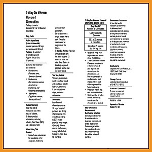 SENTRY HC WORM X PLUS 7 Way De-Wormer (pyrantel pamoate/ praziquantel), for Puppies and Small Dogs, 6-25 lbs, Chewable, 6 Count