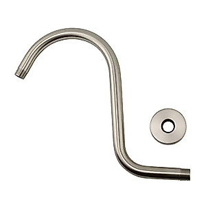 Purelux Goose Neck Shower Arm Water Outlet PJ1202 Made of Stainless Steel, Brushed Nickel Finish Showerhead Extension