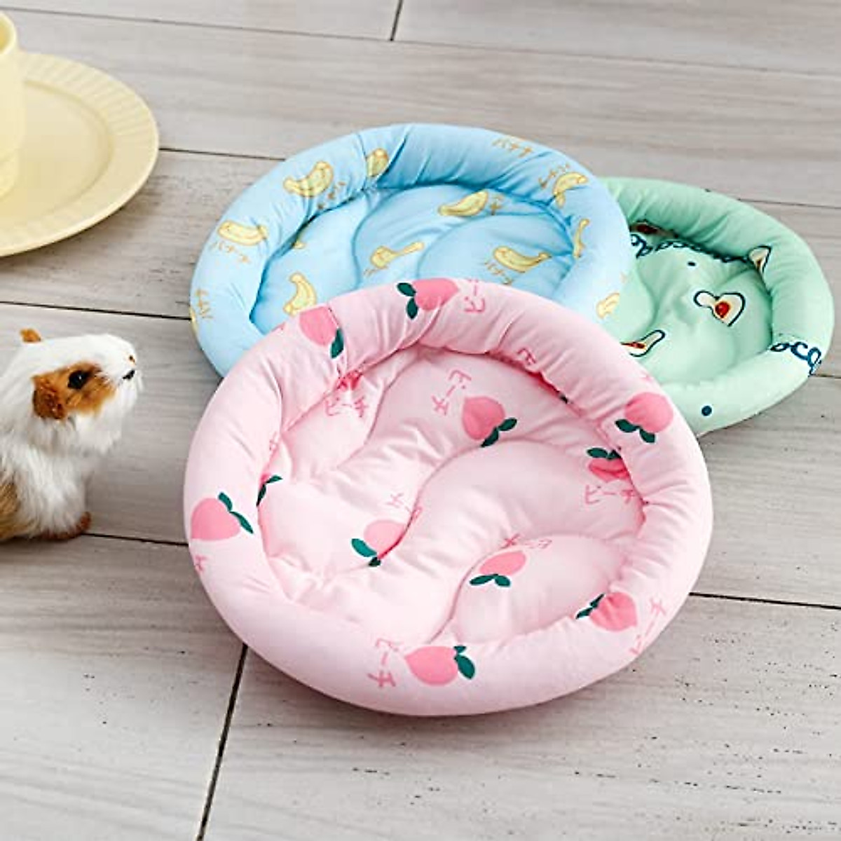 Summer Cooling Mat for Bird - Soft Round Breathable Summer Ice Pad Cushion with Waterproof Cover Non-Slip Back for Parrot Parakeet Macaw Cockatiels Conure Lovebird, Match with Cage