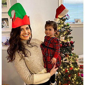 Moon Boat 3Pack Christmas Elf Felt Hat - Jingle Bells Xmas Holiday Party Costume Favors Gifts Accessoriess