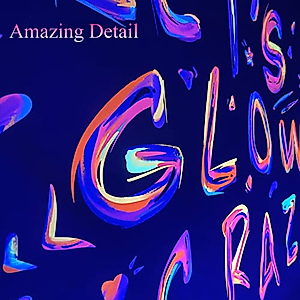 Ralxion Glow in The Dark Party Supplies Neon Party Backdrop Glow Party Supplies and Decorations Let's Glow Backdrop Blacklight Reactive Graffiti UV Blacklight