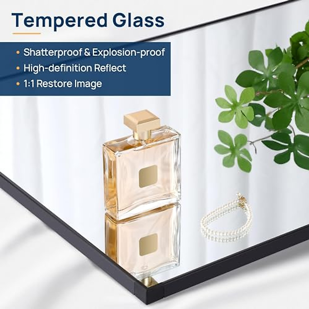 ENJOYBASICS 63"x20" Full Length Mirror with Stand, Large Body Mirror Hanging or Leaning Against Wall, Aluminum Alloy Wall Mirror, Floor Mirror for Bedroom Living Room Dressing Room, Black