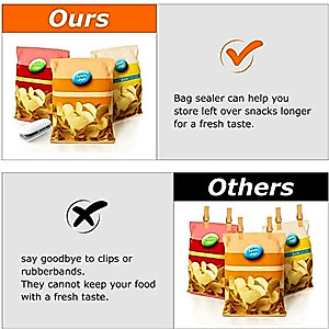 Mini Bag Sealer, Portable Sealing Bags Machine, Handheld Heat Food Vacuum Sealer Machine with Cutter and Hook for Snack, Plastic Bags, Storage, Potato Chip Cookie Bags (White-2pc)