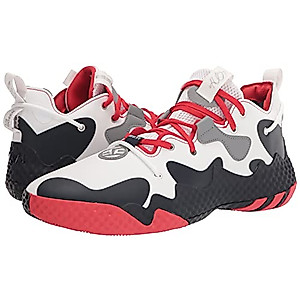 adidas Unisex Harden Vol. 6 Basketball Shoe, White/Vivid Red/Ink, 12 US Men