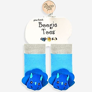 Piero Liventi Blue Tricera Boogie Toes Rattle Sock, 1-Pair (0-1Y)