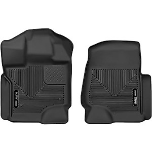 Husky Liners X-act Contour Floor Mats | Fits 2015 - 2024 Ford F-150 SuperCrew/SuperCab (Includes 2022 - 2024 Lightning Model) | Front Row, 2-pc Black - 53341