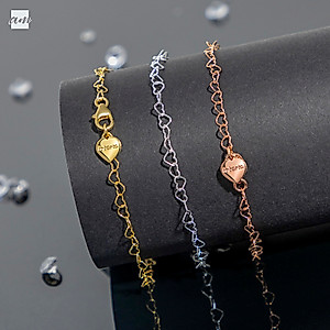 Amberta Women's 925 Sterling Silver Heart Bracelet: Silver