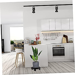 Yardenfun Flower Pot Base Planter Pots for Indoor Plants Pot Trays for Plants Pots for Outdoor Plants Plant Saucer 14 Inch Plant Caddy on Wheels Tray Pallet with Universal Wheels Round Brown