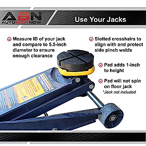ABN 5-½in Large Jack Pad Universal Fit Cross Slotted Frame Rail Protector