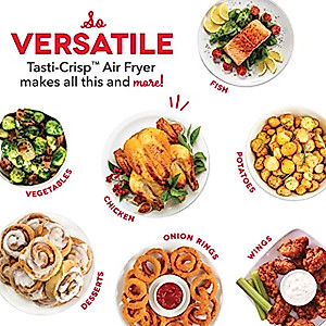 DASH Tasti-Crisp™ Electric Air Fryer Oven Cooker with Temperature Control, Non-Stick Fry Basket, Recipe Guide + Auto Shut Off Feature, 1000-Watt, 2.6Qt, Black