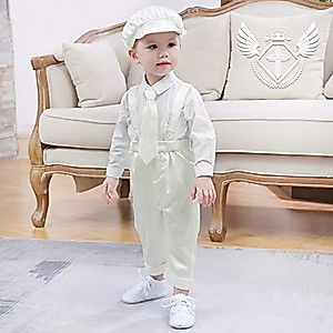 Booulfi Baptism Outfits for Boys Baby Boy Christening Outfit White Fall Clothing Wedding Suit Blessing Gifts 6-9 Months