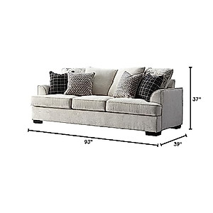 Acanva Luxury Contemporary Chenille Living Room Sofa, Couch, Cream