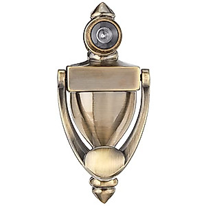 Prime-Line S 4235 Door Knocker and Viewer, Diecast Construction, Antique Brass Finish (Single Pack)