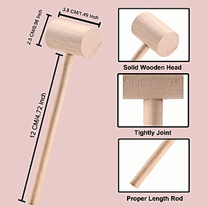 16 Pack Mini Wooden Hammer for Chocolate Breakable Heart, Seafood Shellfish Crab Lobster Cracking Tool, Small Solid Hardwood Mallet, Craft Tools, Party Game Props