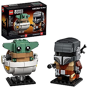 LEGO BrickHeadz Star Wars The Mandalorian & The Child 75317 'Baby Yoda' Building Toy, Collectible Model Figures Set, Gift Idea for Teens