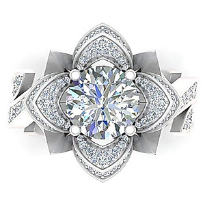 shiYsRL Exquisite Jewelry Ring Love Rings Women Romantic Gift Wedding Party Flower Leaf Shiny Zircon Knuckle Finger Ring Wedding Band Best Gifts for Love with Valentine's Day - White 7