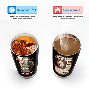 KERAOO Halloween Tumbler 20oz, Horror Tumbler, Gift for Men Women, Halloween Mug, Halloween Cup, Halloween Decoration (The Boogey Man)